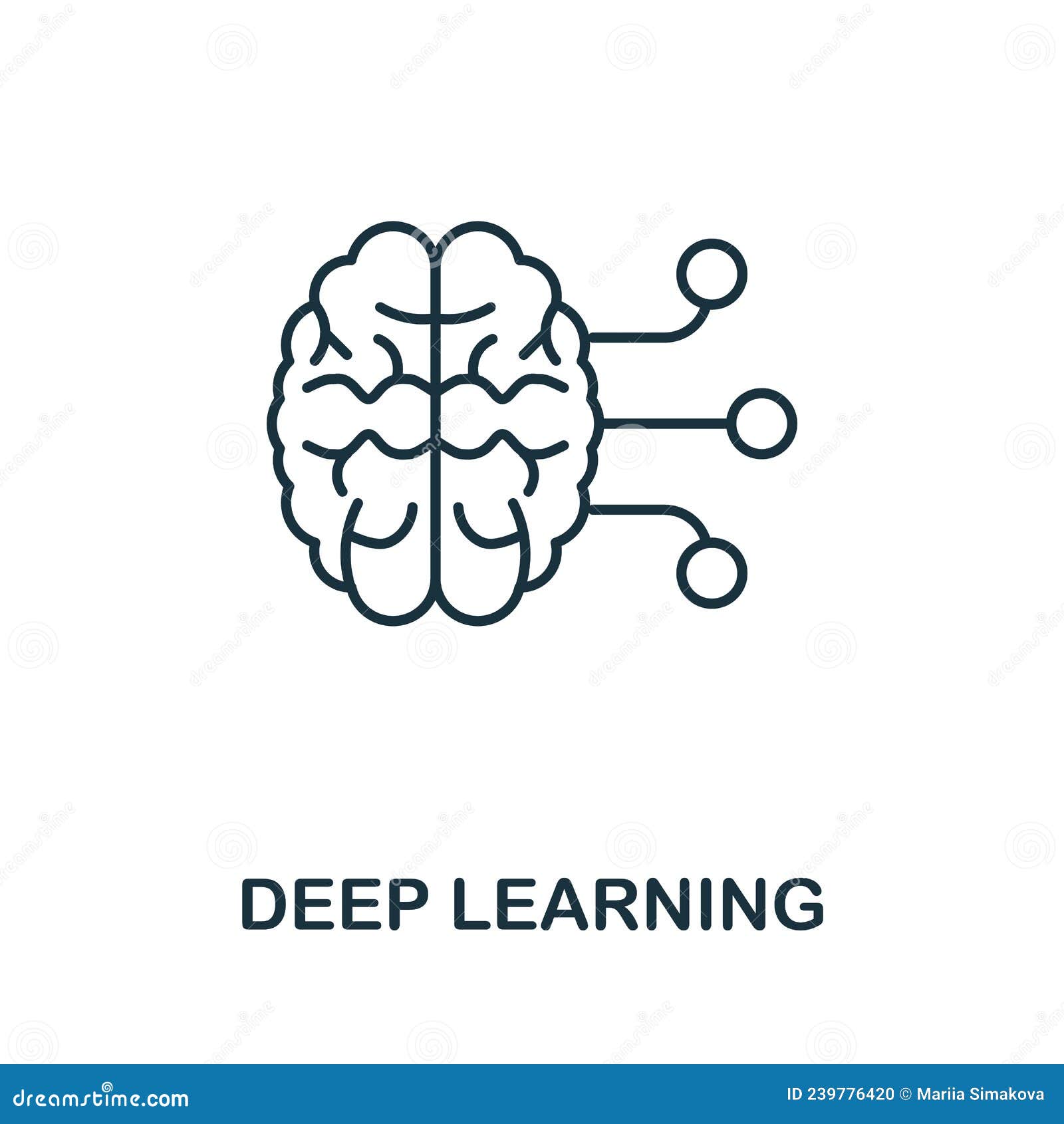 Deep Learning Icon. Line Element from Industry 4.0 Collection. Linear ...