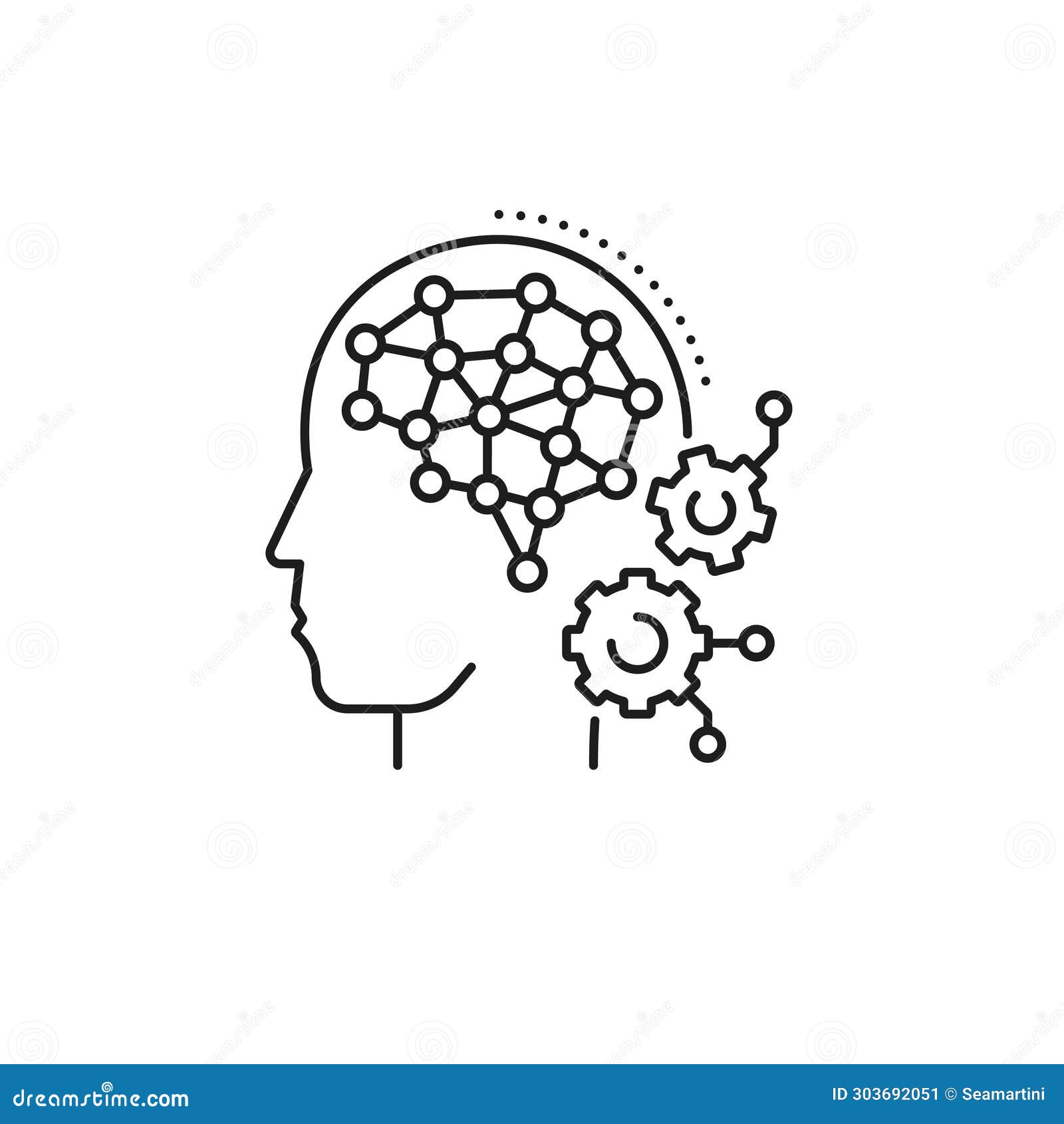 Deep Learning Line Icon AI Artificial Intelligence Stock Illustration ...