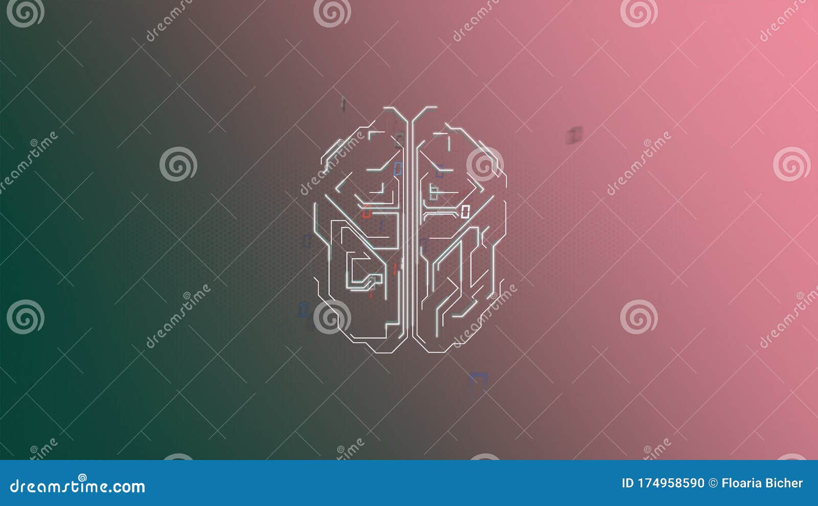 Deep Learning Modern Technologies Concept. Brain Frame in Matrix World ...