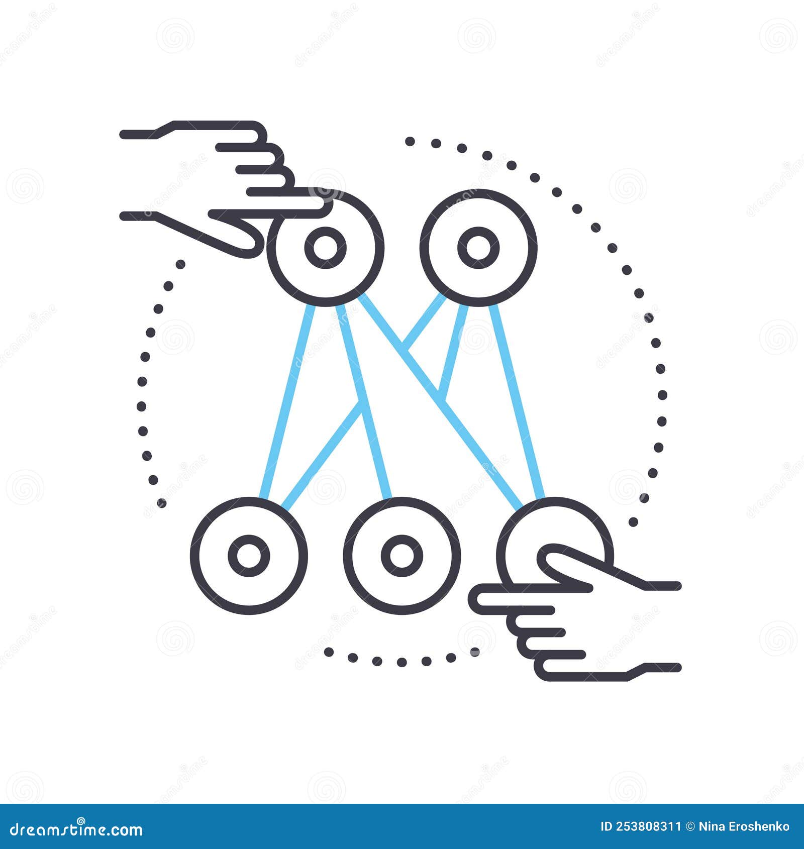 Deep Learning Network Line Icon, Outline Symbol, Vector Illustration ...