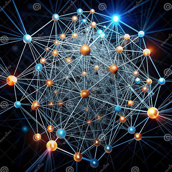 Deep Learning Network with Neural Layers and Code Stock Illustration ...