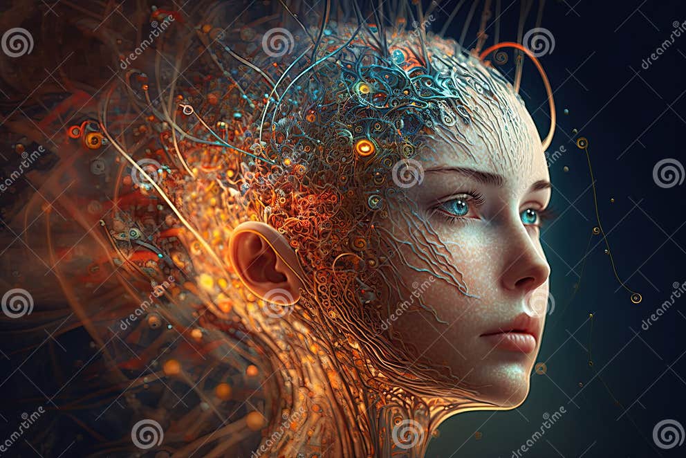 Deep Learning Neural Network of AI Brain Stock Illustration ...