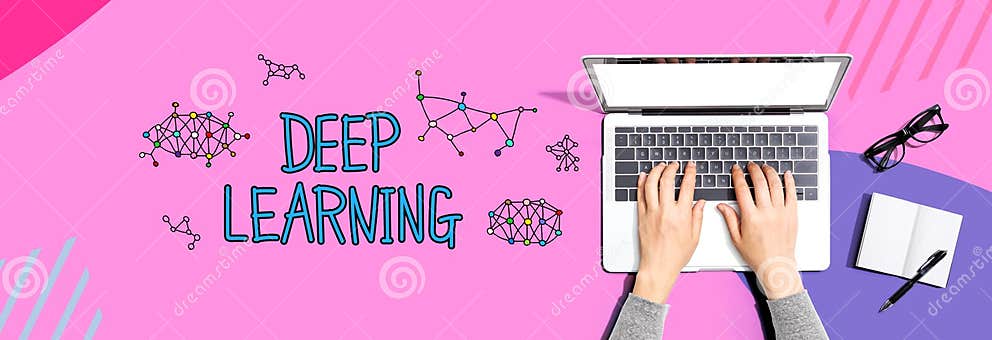 Deep Learning with Person Using a Laptop Stock Photo - Image of hand ...