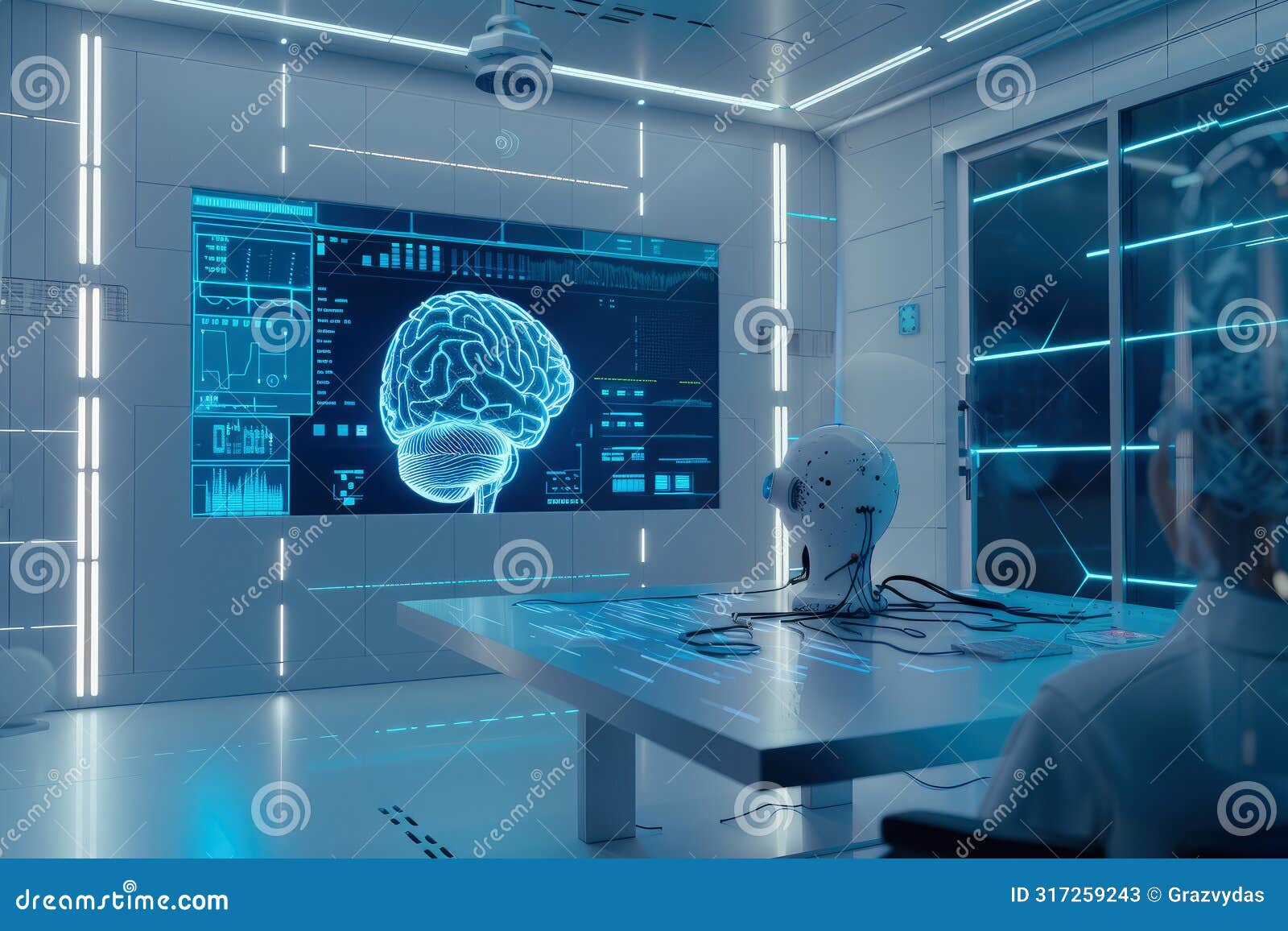 Deep Learning Processing Big Data Analysis Technology Connection Stock Illustration ...