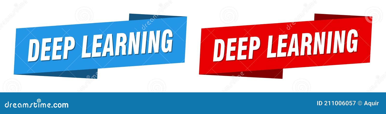 Deep Learning Banner. Deep Learning Ribbon Label Sign Set Stock Vector ...