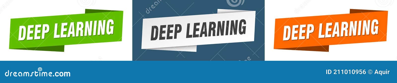 Deep Learning Banner. Deep Learning Ribbon Label Sign Set Stock Vector ...
