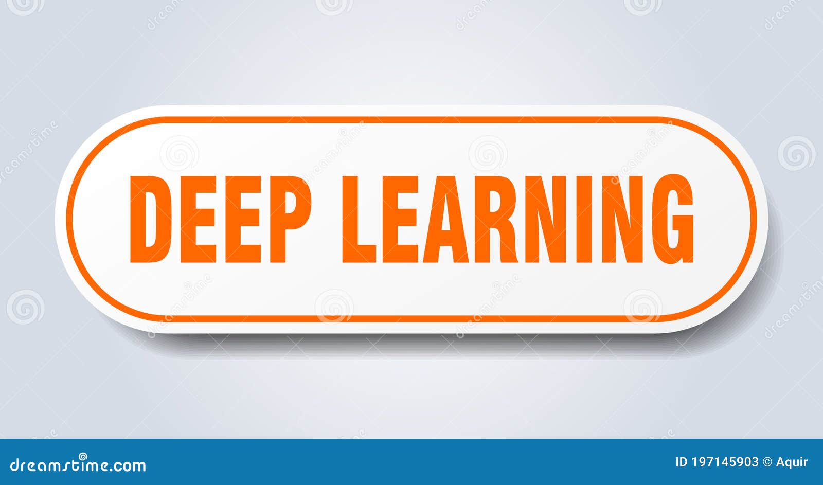 Deep Learning Sign. Rounded Isolated Button. White Sticker Stock Vector ...