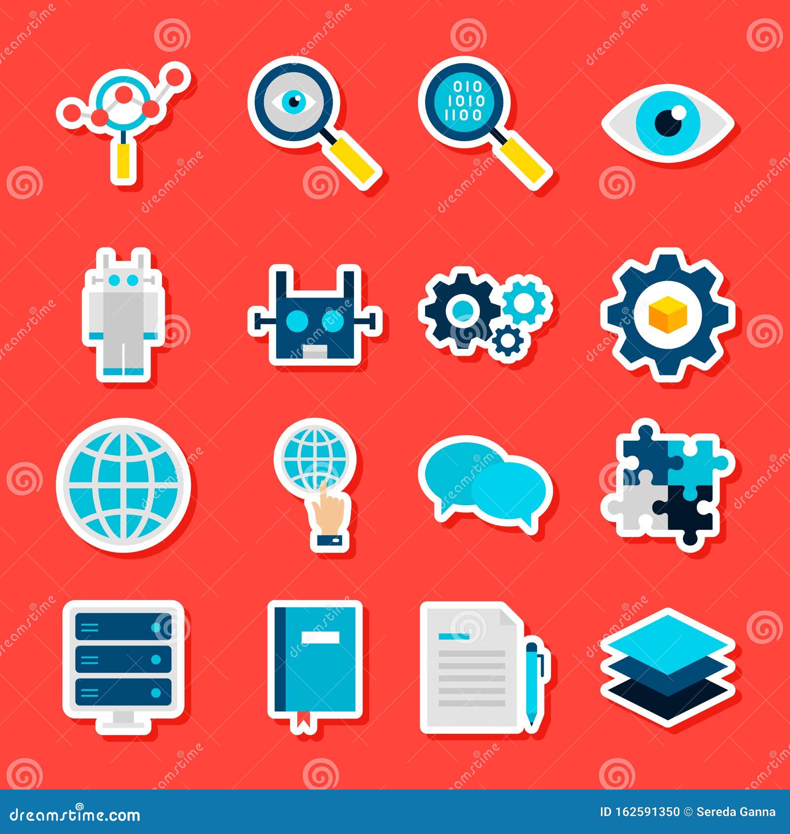 Deep Learning Stickers stock vector. Illustration of design - 162591350