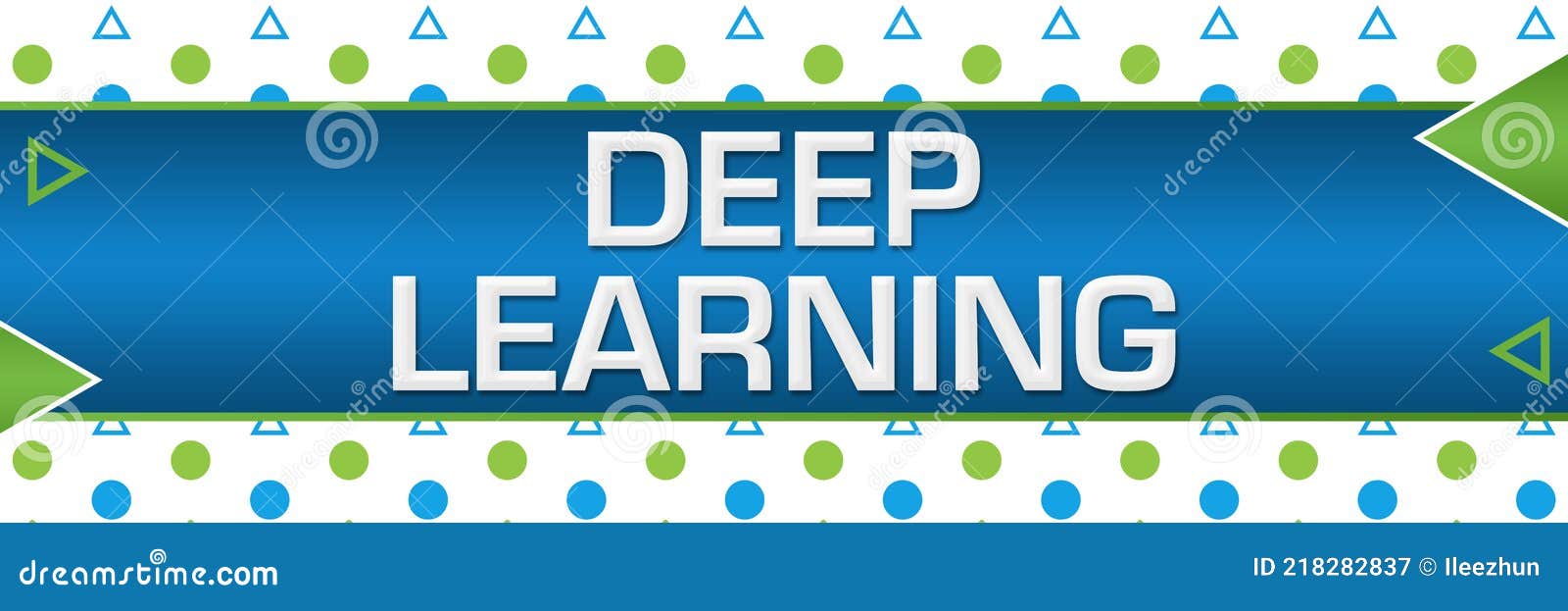 Deep Learning Green Blue Basic Shapes Triangles Horizontal Stock ...