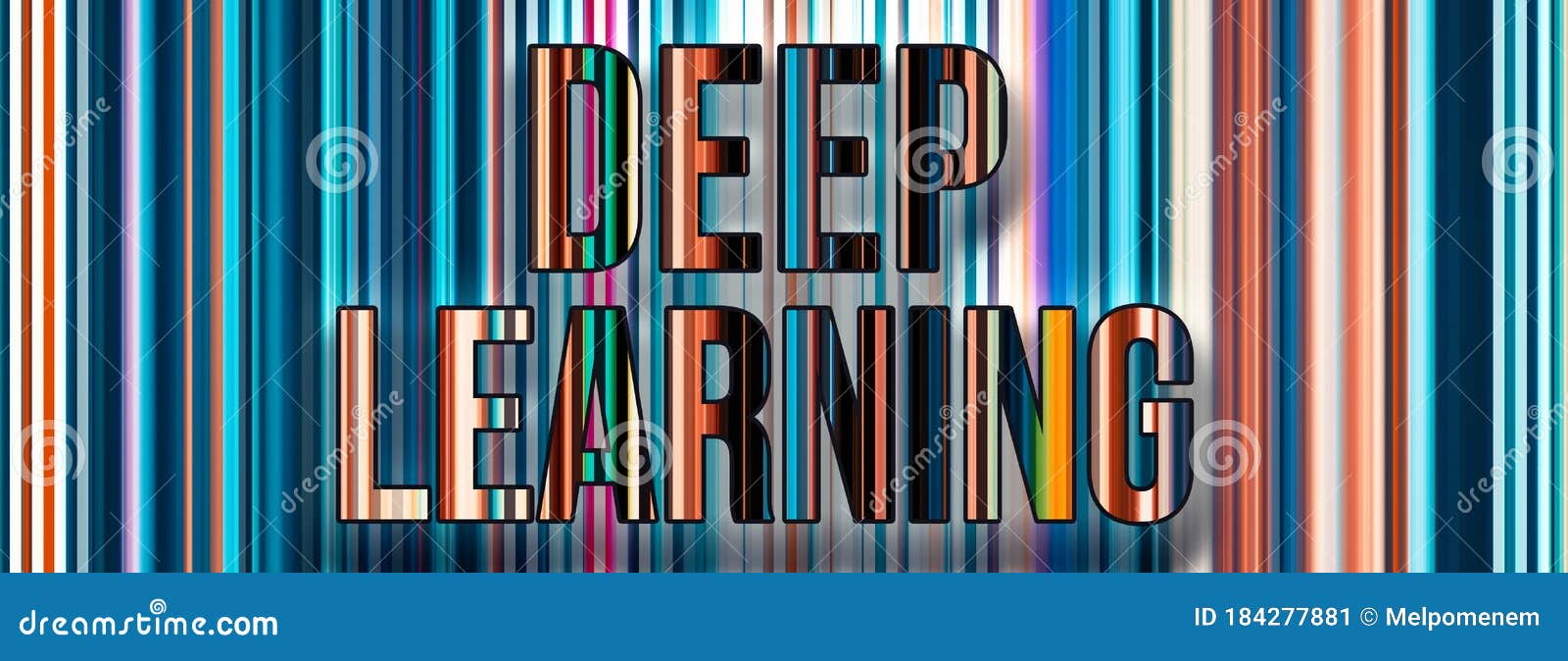 Deep Learning Theme with Abstract Network Lines Stock Illustration ...