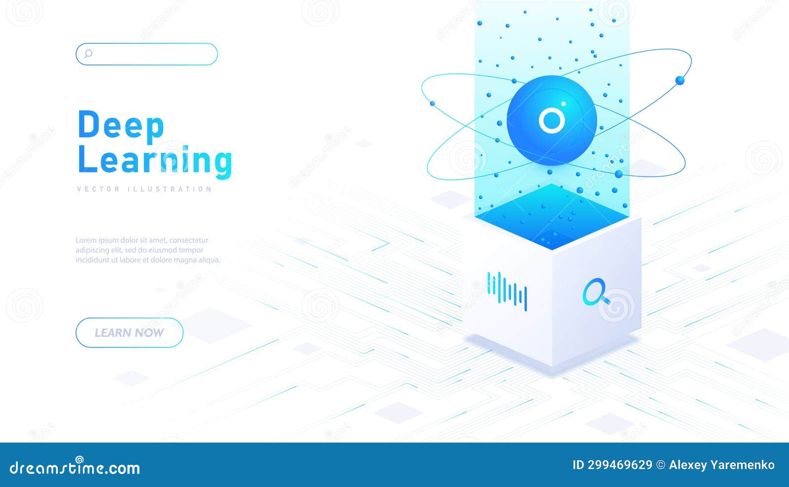 Deep Learning White Poster Vector Stock Illustration - Illustration of ...