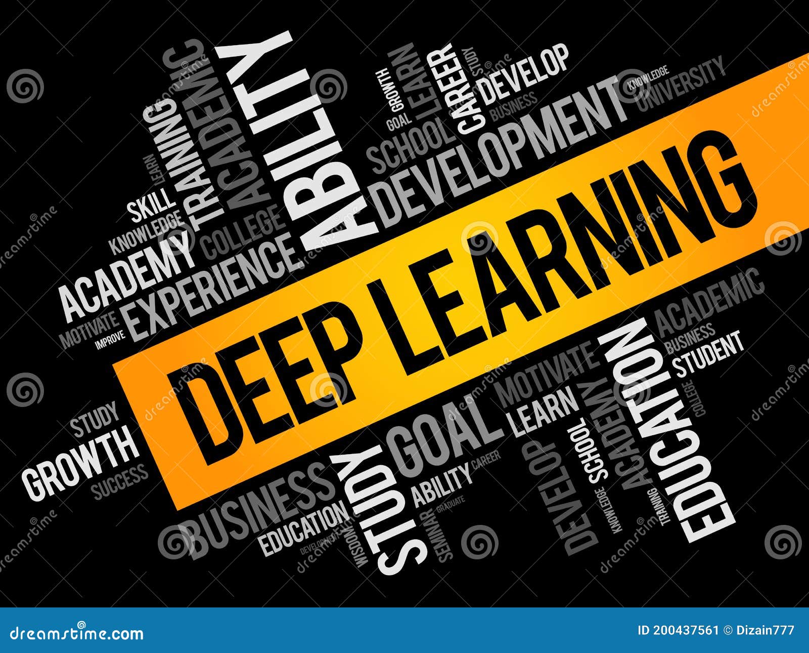 The Word Deep Learning In Blue On White Next To Hexagon Pattern Royalty ...