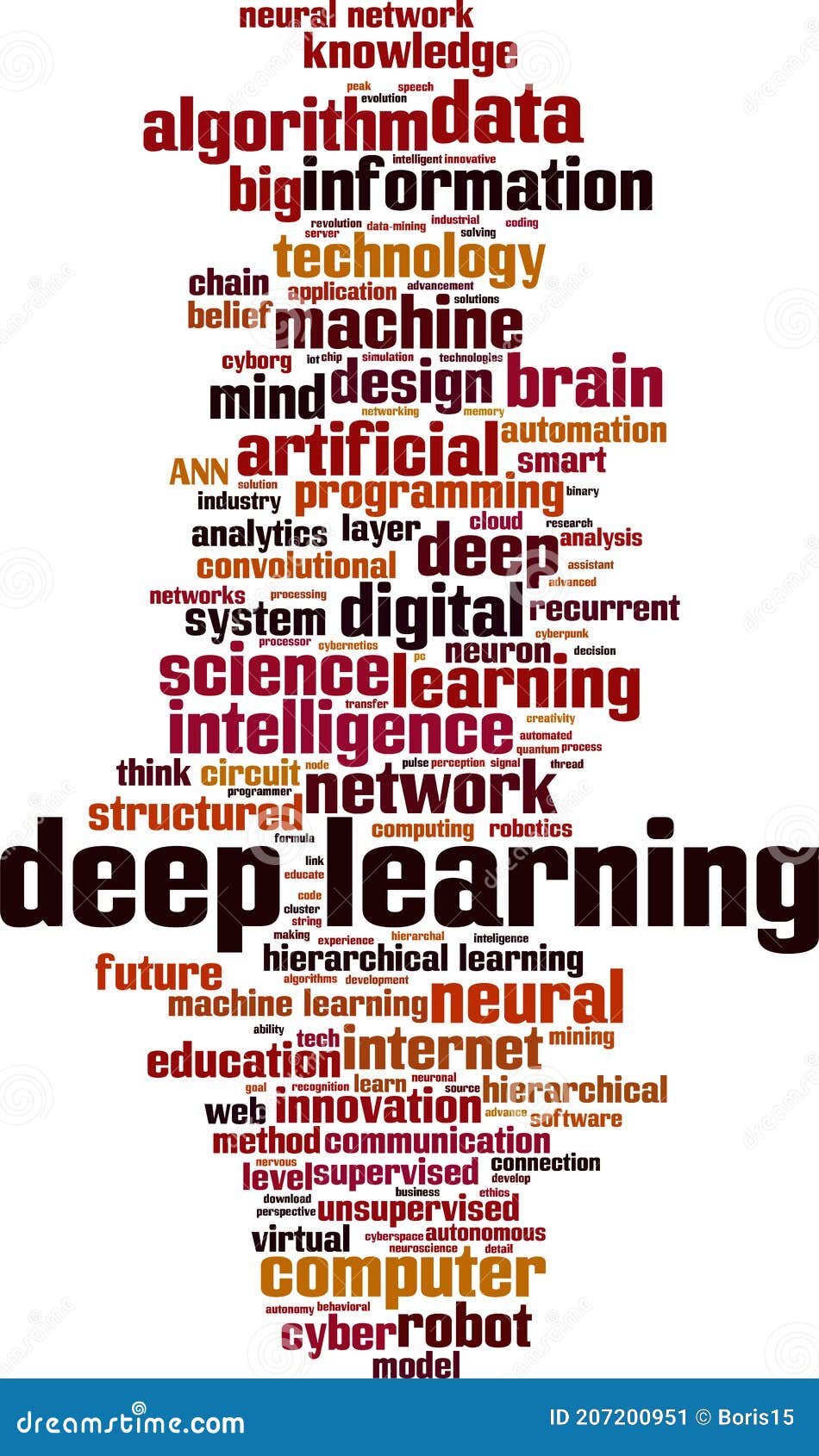 Deep learning word cloud stock vector. Illustration of intelligent ...