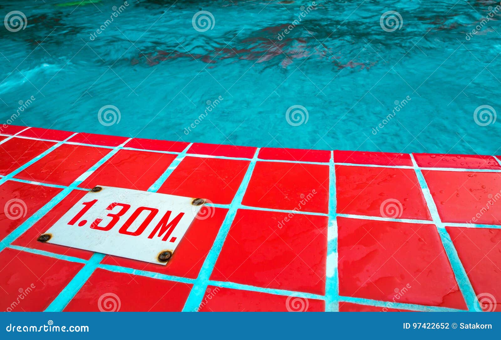 Deep Level Sign on the Border of Pool Stock Photo - Image of outdoors ...