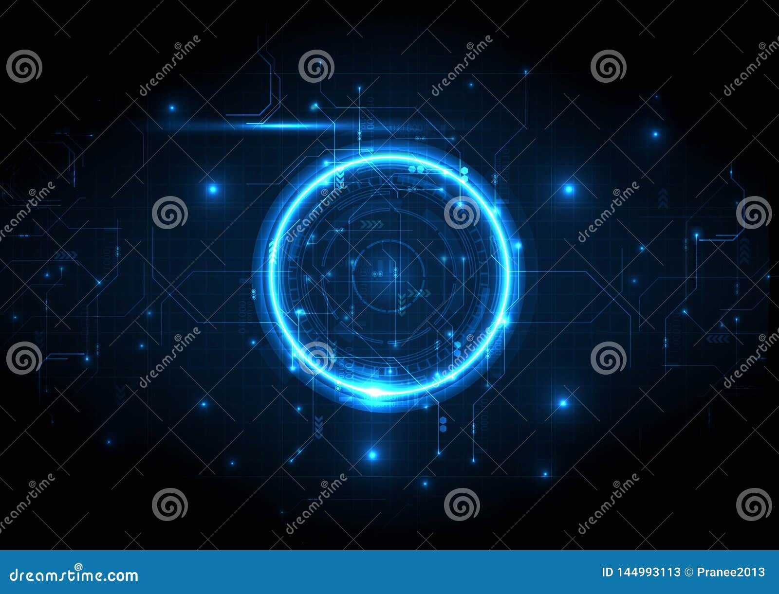 Deep Light Center Circuit Digital Technology Stock Vector ...
