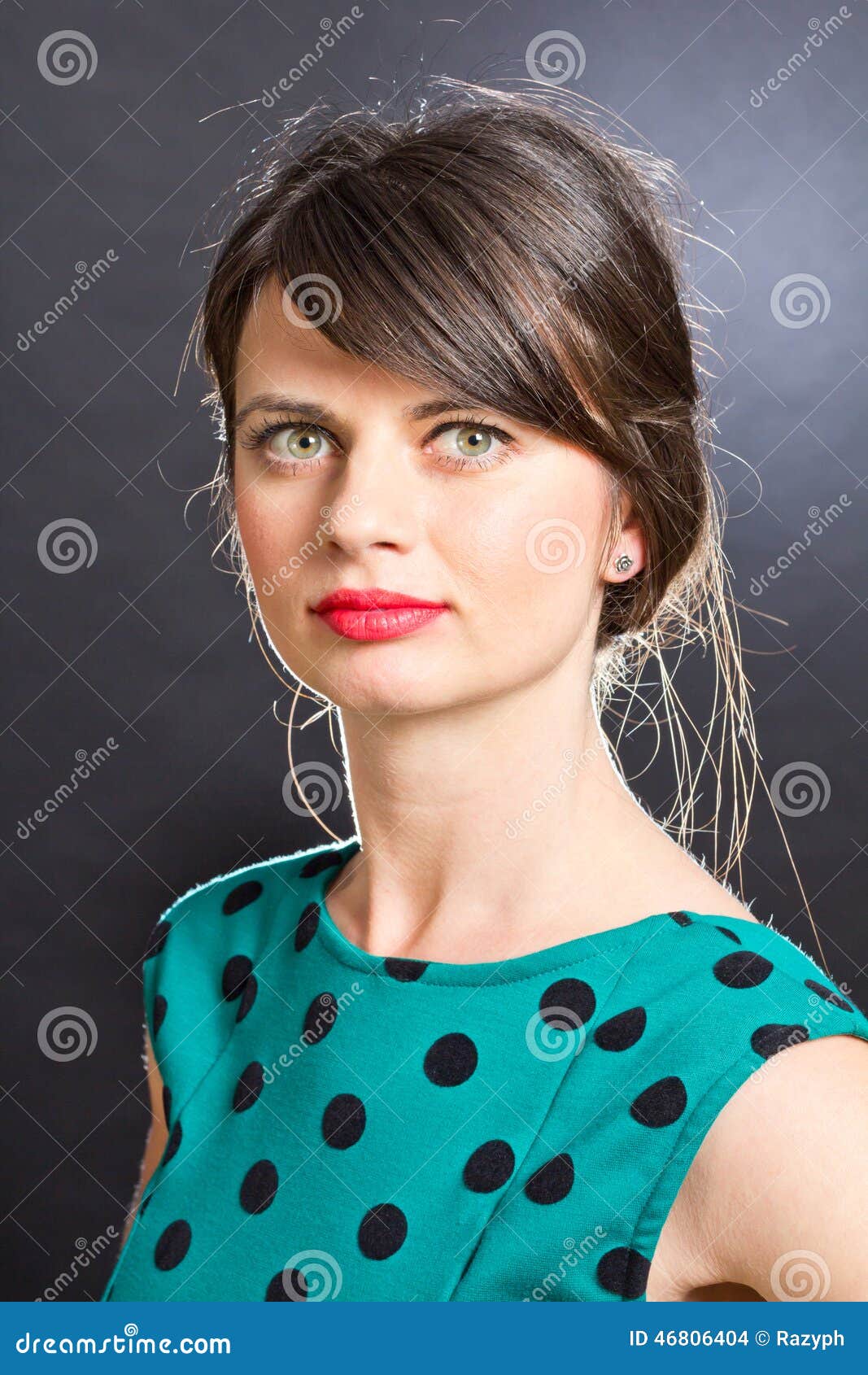 Deep look stock photo. Image of look, closeup, dots, brunette - 46806404