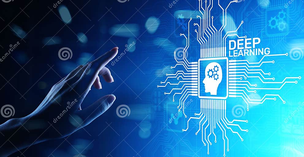 Deep Machine Learning Artificial Intelligence AI Technology Concept on ...