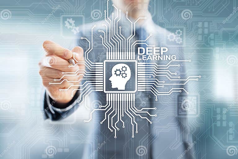 Deep Machine Learning Artificial Intelligence AI Technology Concept on ...