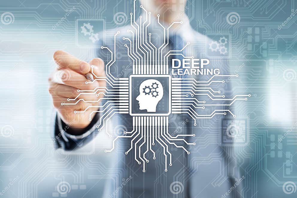 Deep Machine Learning Artificial Intelligence AI Technology Concept on ...