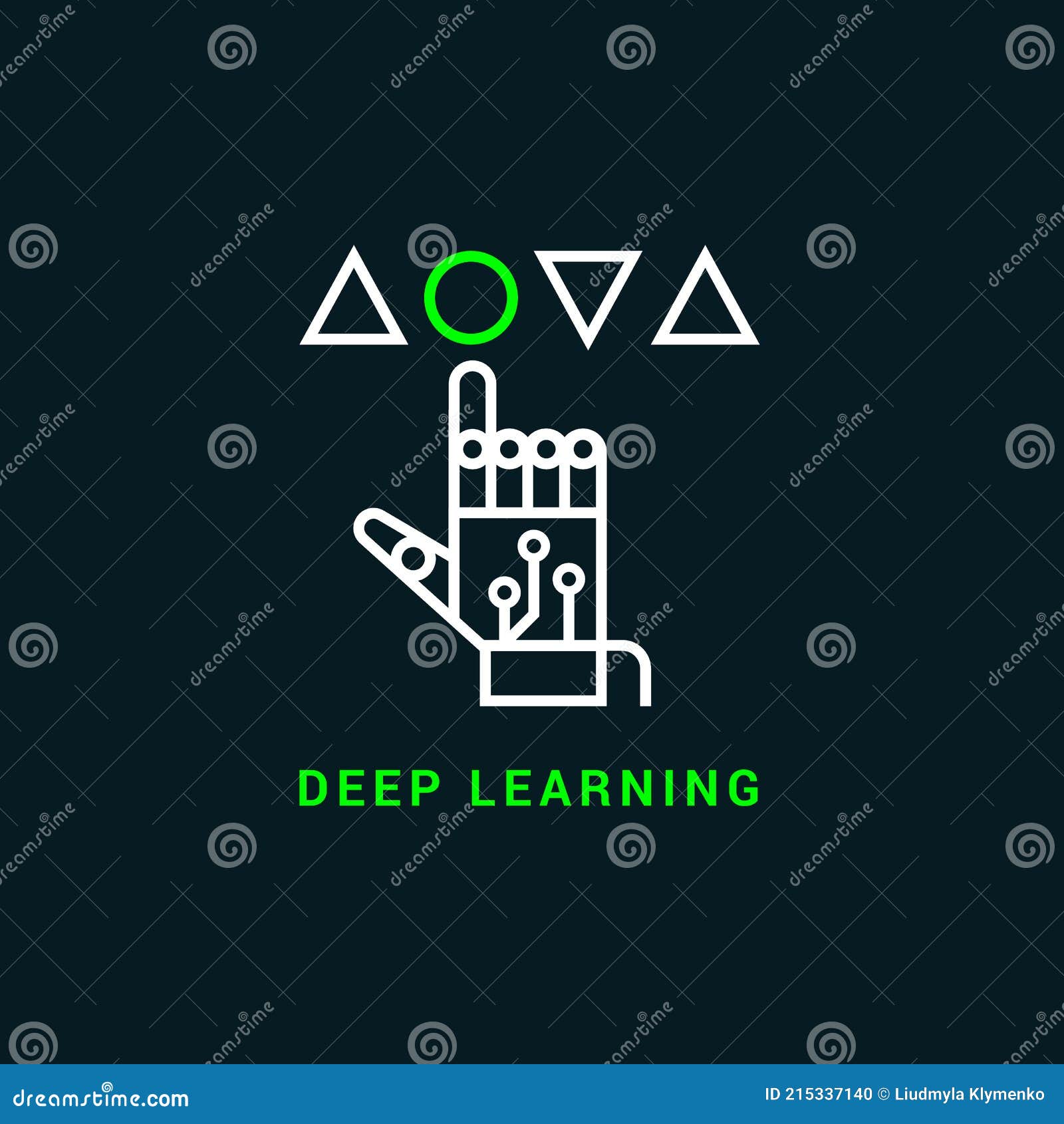 Deep Machine Learning Linear Icon in Two Colors. Vector Icon of Robot ...