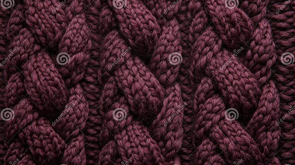 Deep Maroon Cable Knit Wool Textile Background Stock Illustration ...