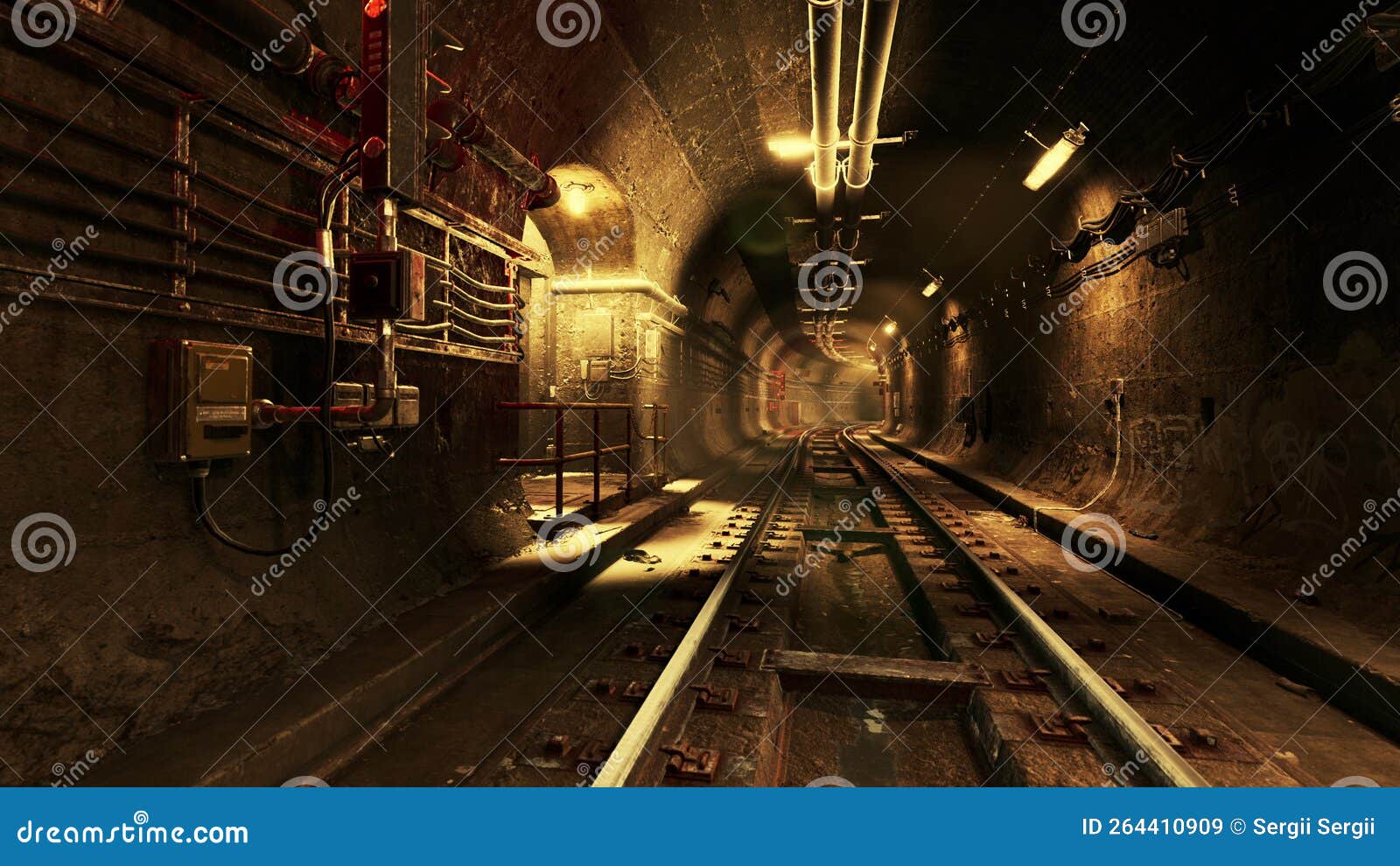 Deep Metro Tunnel Under Construction Stock Illustration - Illustration ...