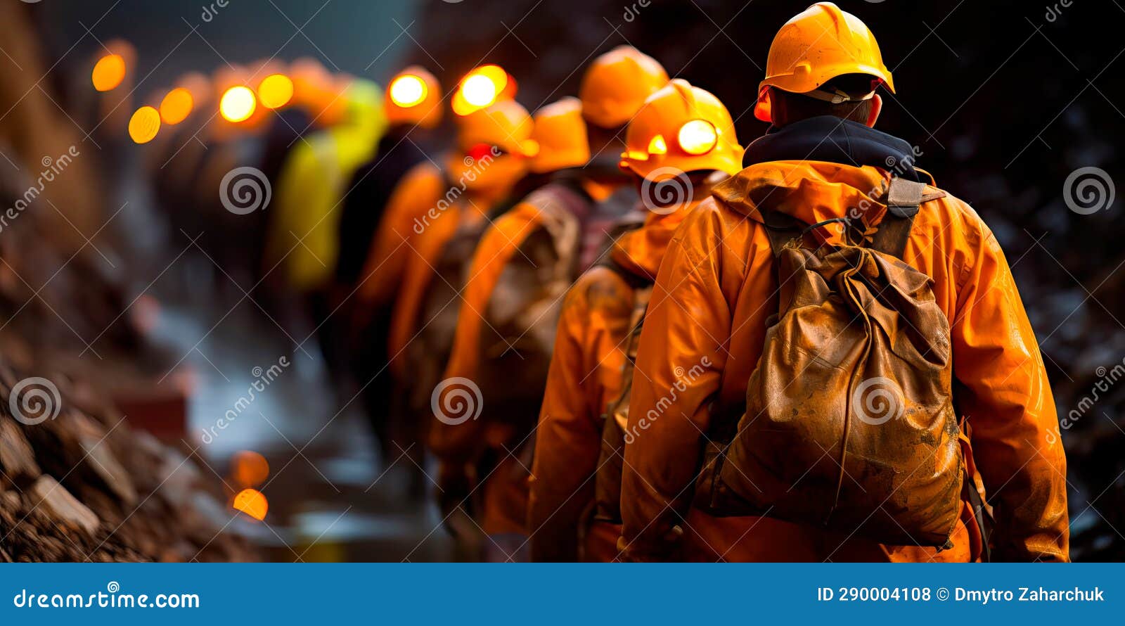 Deep Mine Where Miners Work Underground Using Special Equipment ...