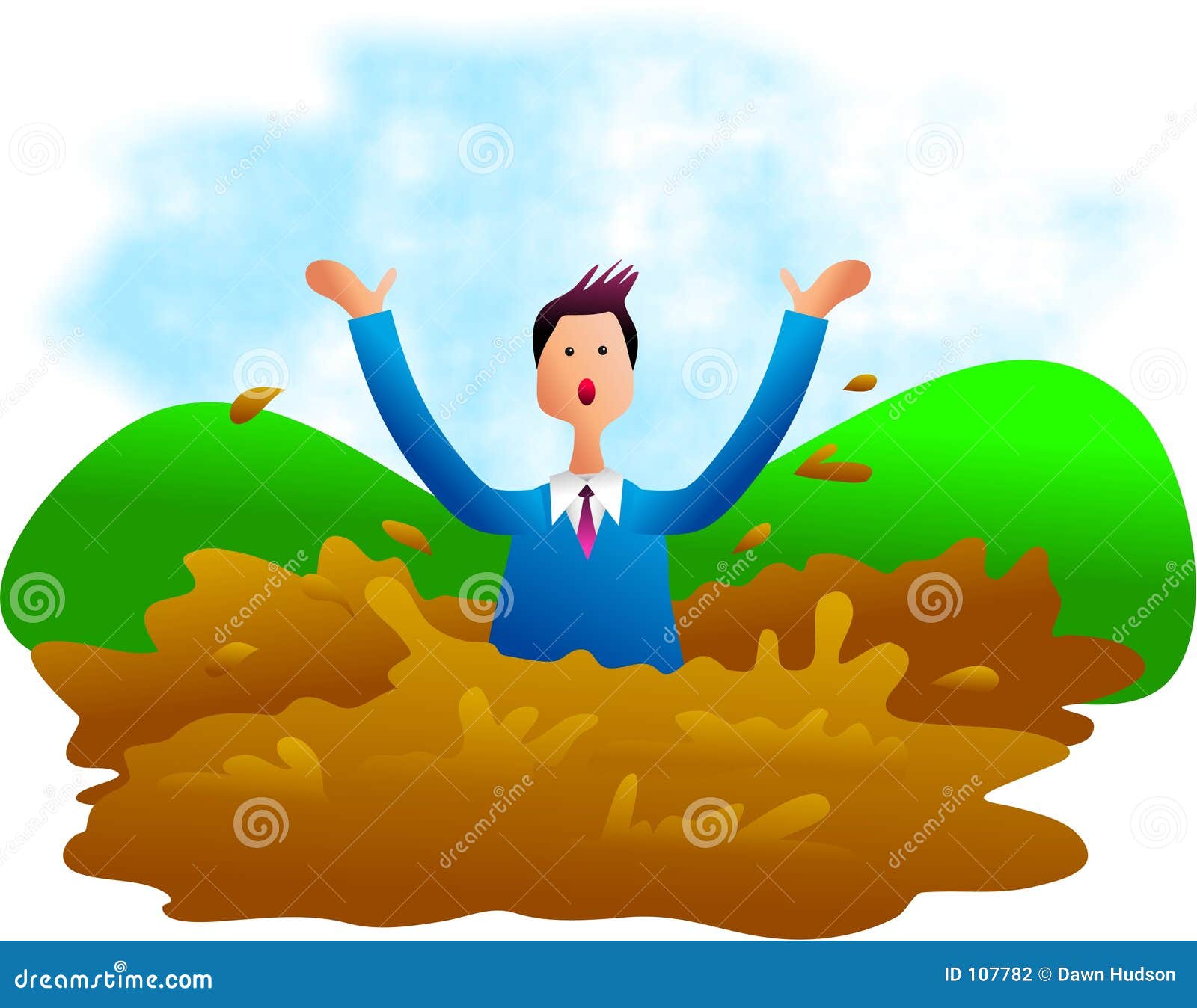 Sinking In Quicksand Cartoon Vector | CartoonDealer.com #19399573
