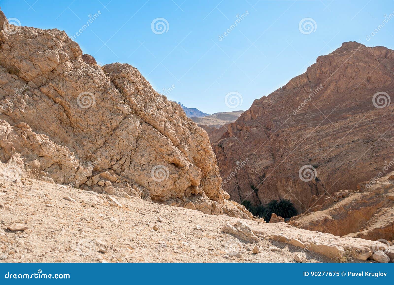 Deep Mountain Gorge in the Desert Stock Image - Image of ravine, gorge ...
