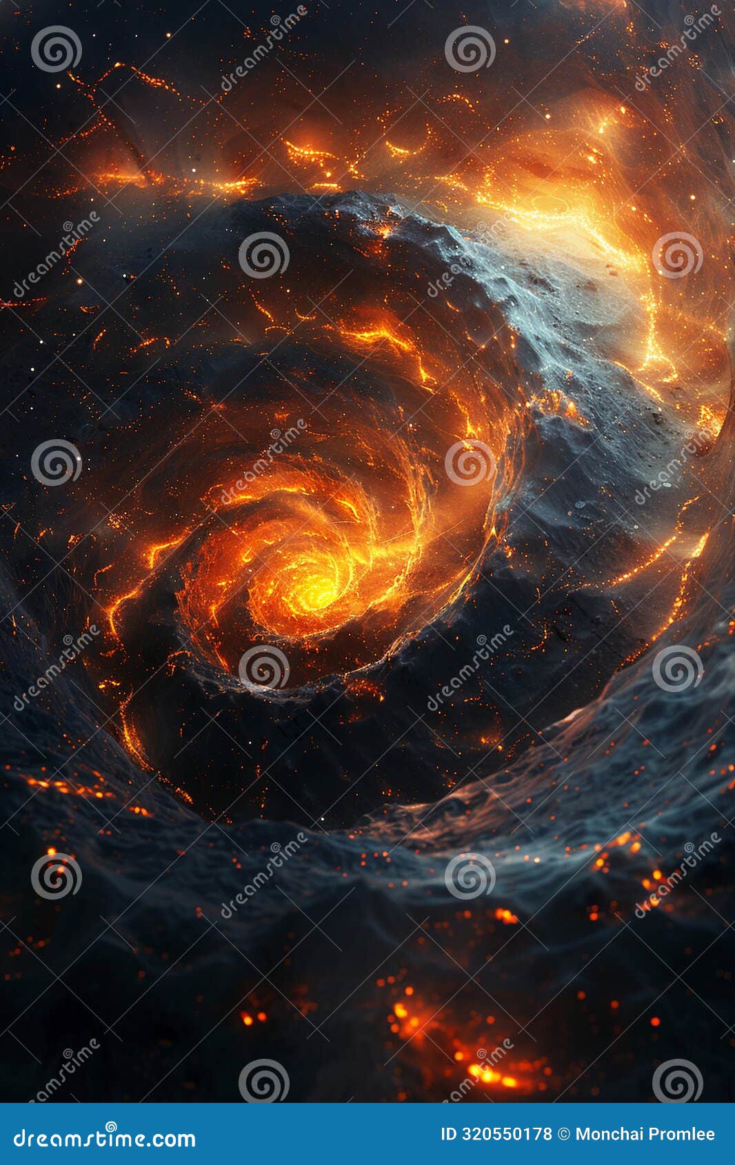 Deep Mysterious Void with Glowing Edges, Isolated on a Dark Background ...