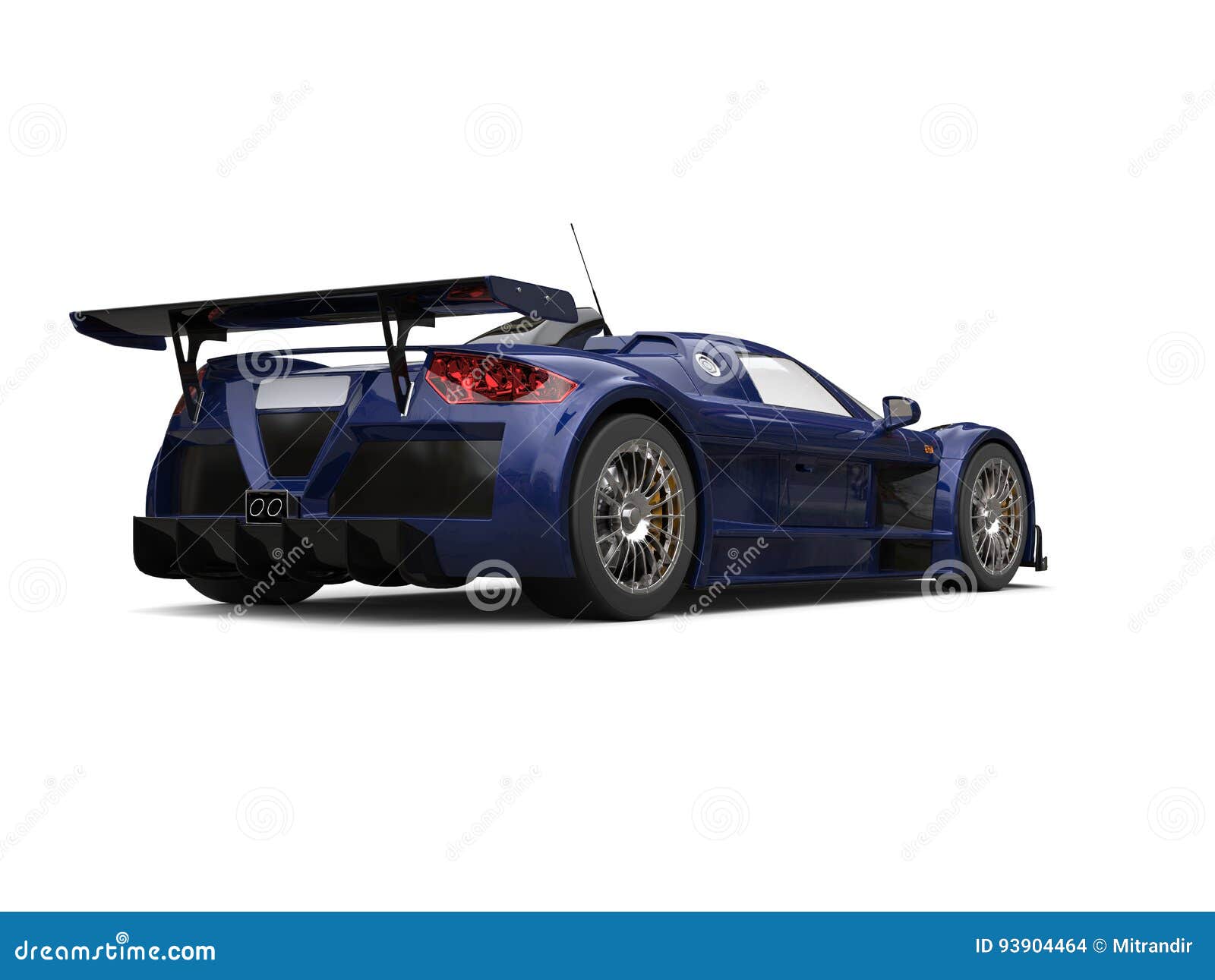 Deep Navy Blue Racing Supercar - Back View Stock Illustration ...