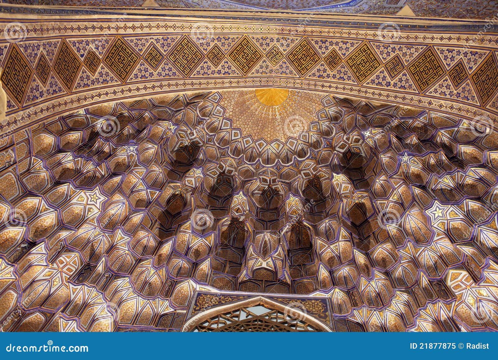 Deep niches in Guri Amir stock image. Image of background - 21877875