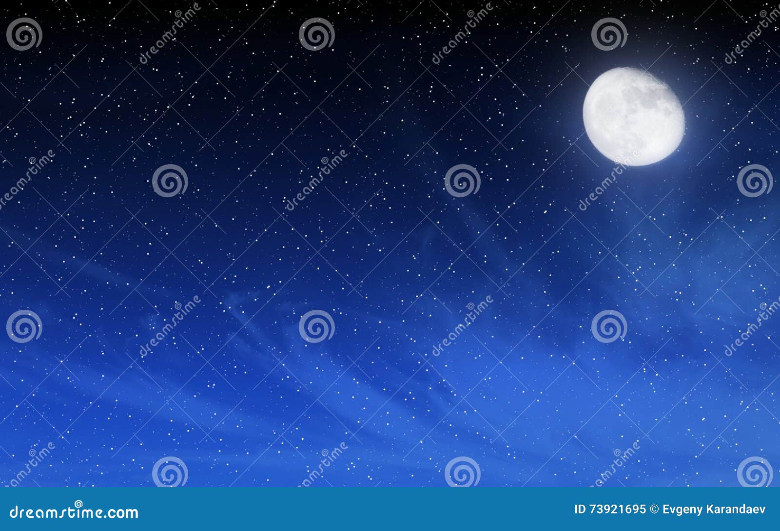 Deep Night Sky with Many Stars and Moon Stock Image - Image of ...
