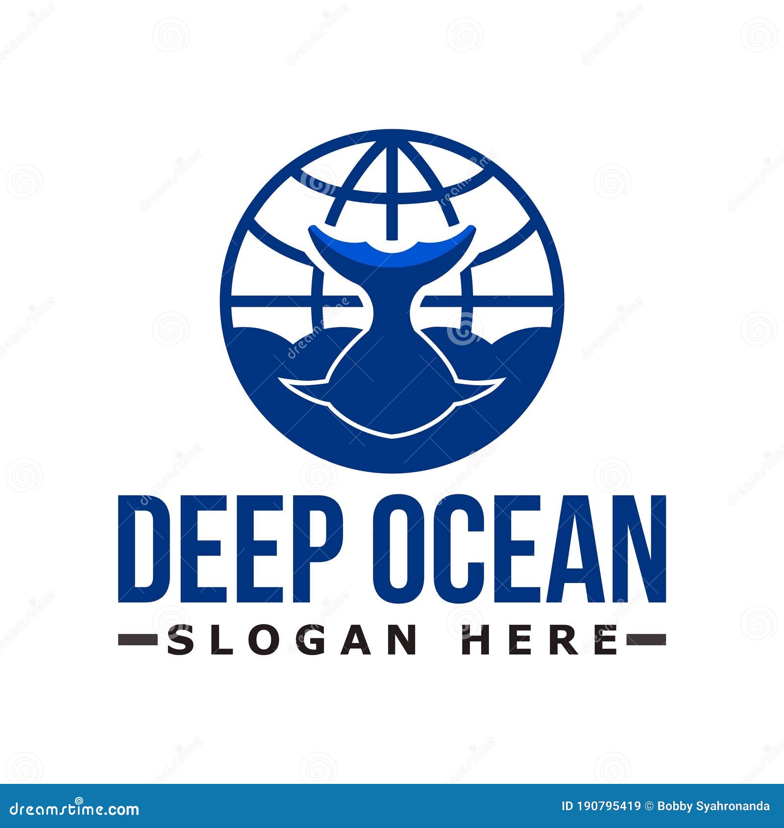 Deep Ocean Logo Concept with Text Stock Vector - Illustration of ...
