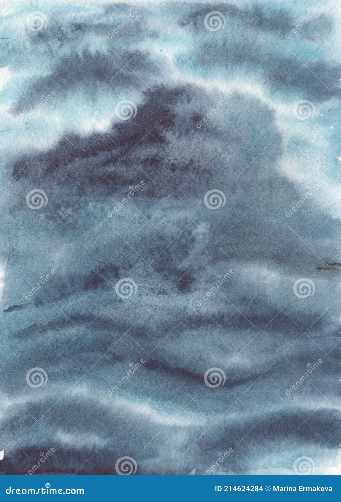 Deep Ocean Water Watercolor Underwater Landscape Stock Photo - Image of ...