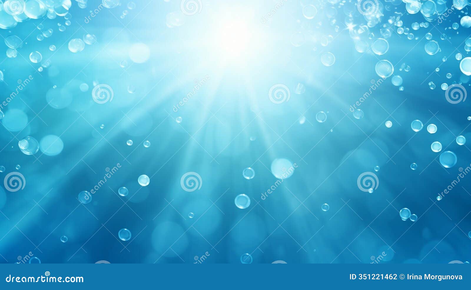 Deep Ocean World with Waves. Clear Sea Water View from Below . Empty ...