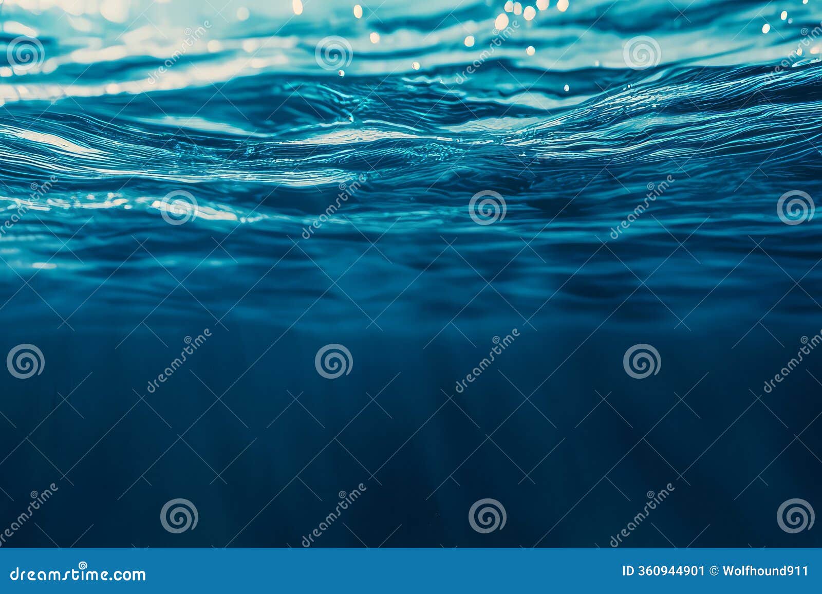 Deep Oceanic Blue Abstract Background with Smooth Waveforms ...