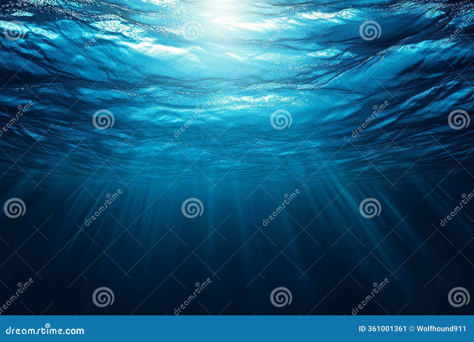 Deep Oceanic Blue Abstract Background with Smooth Waveforms ...
