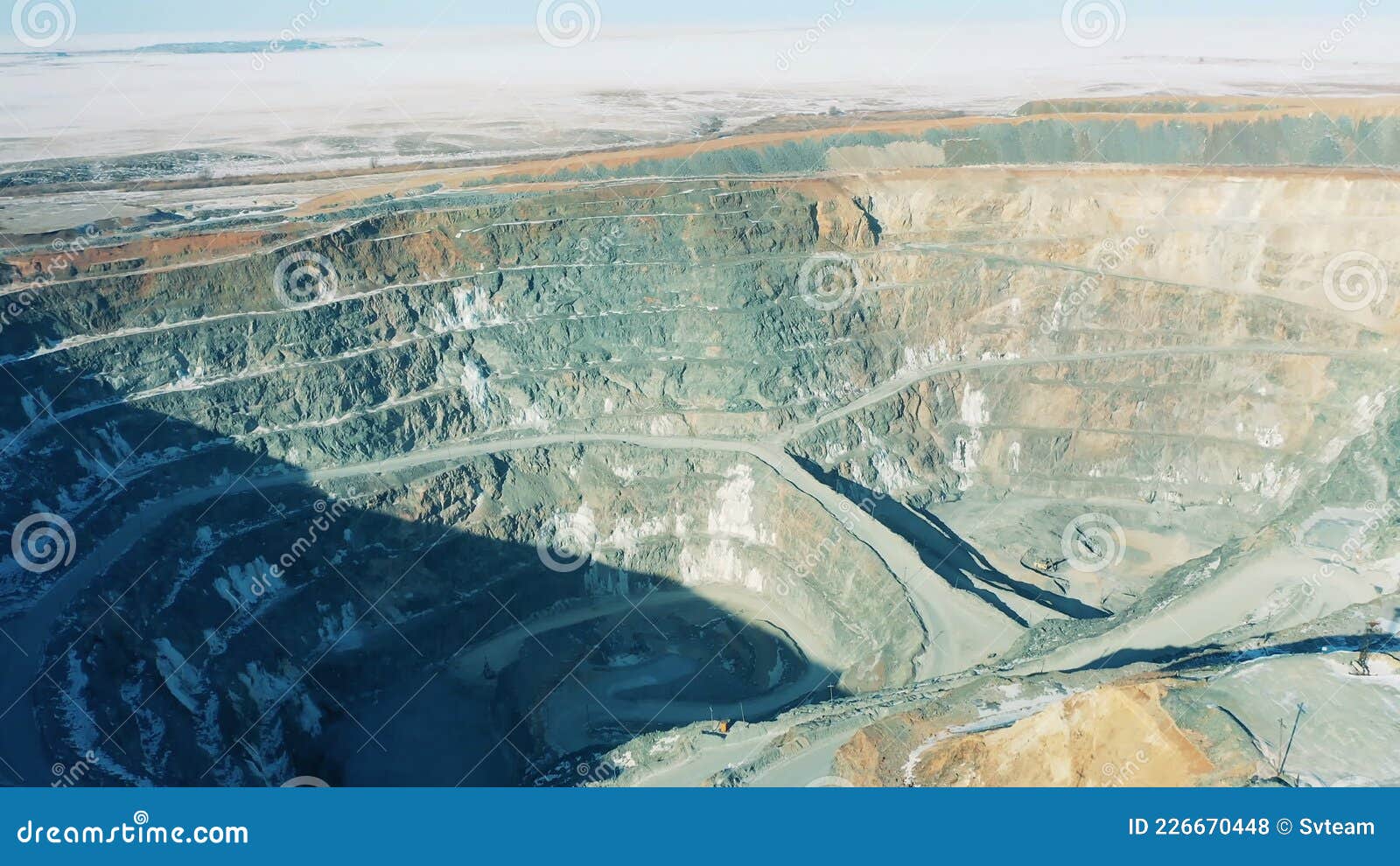 Deep Open-cut Mine Shown in a Top View Stock Footage - Video of ...