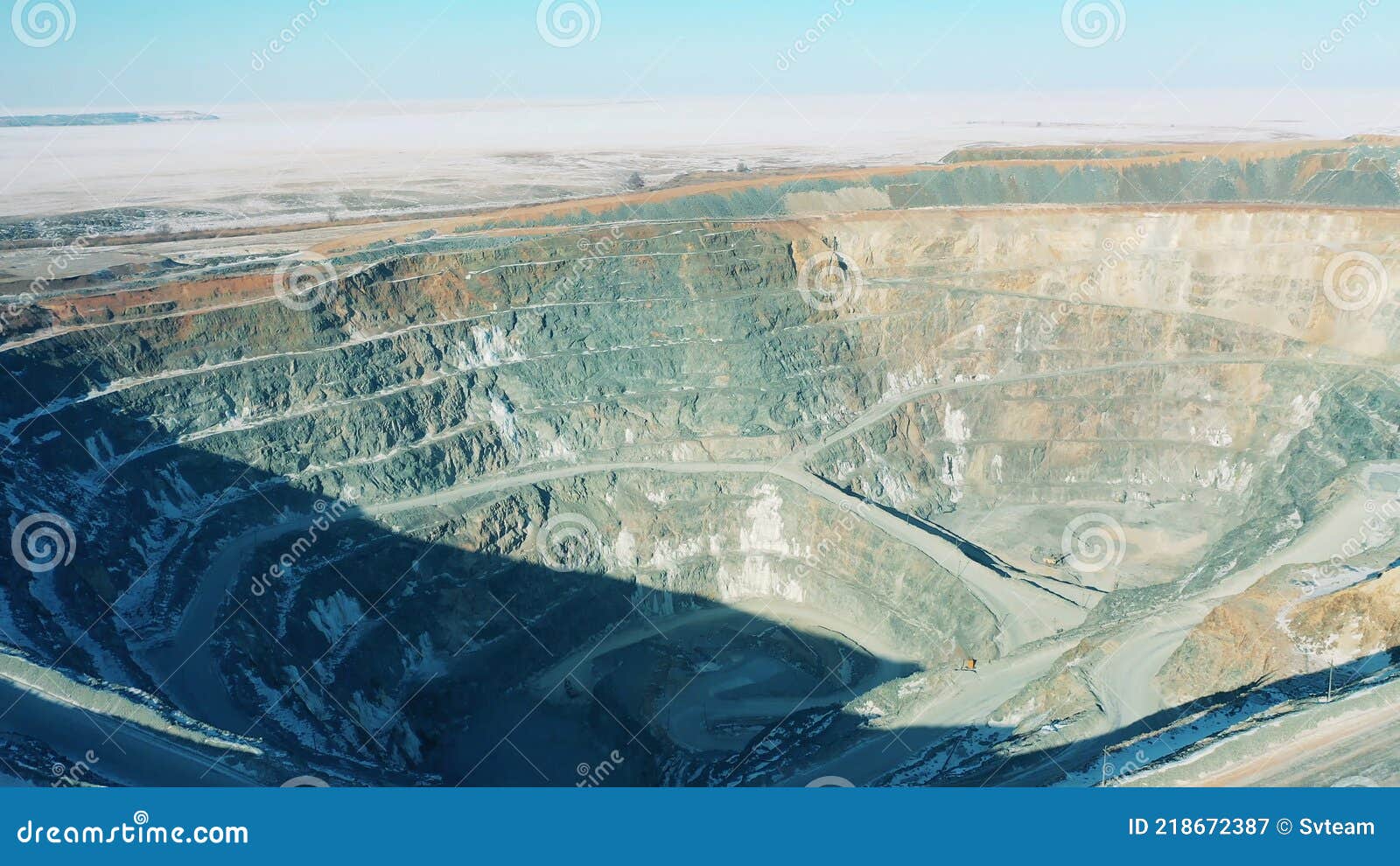 Deep Open-pit Mine Filmed during Daylight Stock Image - Image of ...