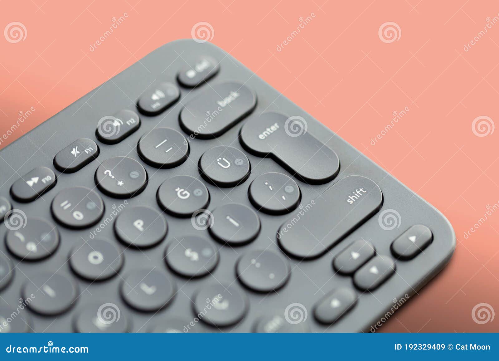 Deep Orange Background Computer Keyboard Stock Image - Image of ...