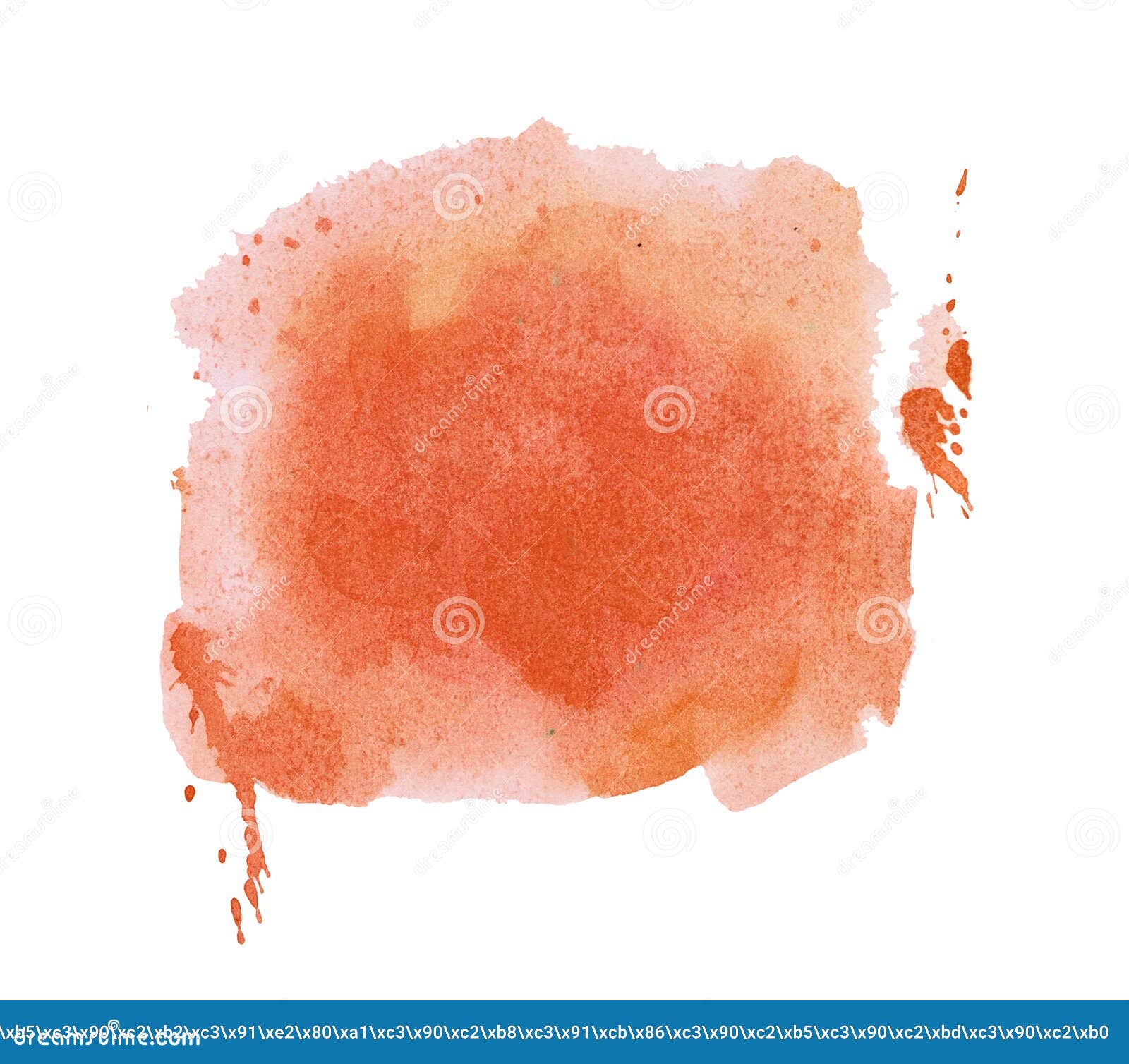 Deep Orange Paint Spot Isolated on White Stock Illustration ...