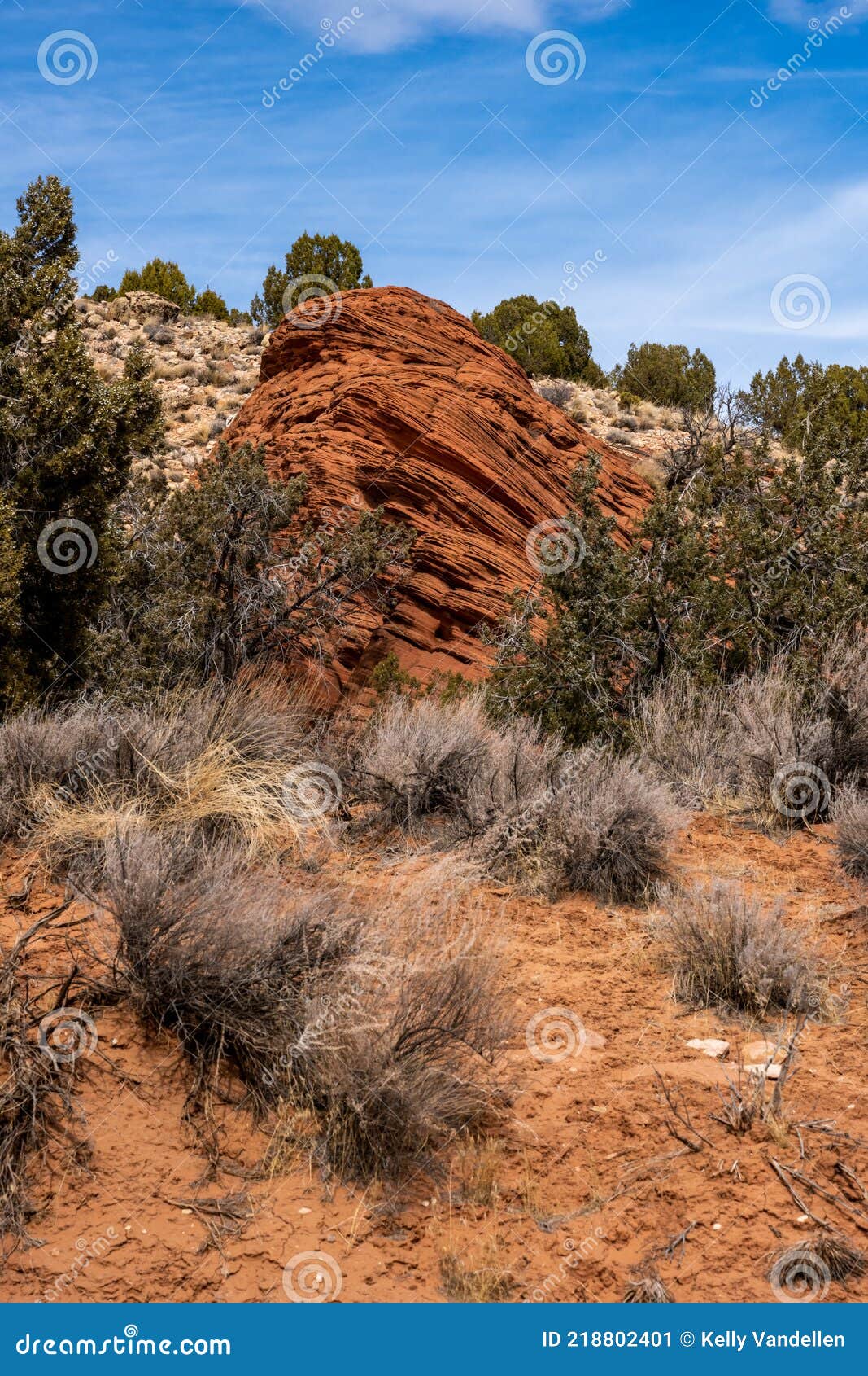 Deep Orange Rock Formation and Blue Sky in Wire Pass Stock Image ...