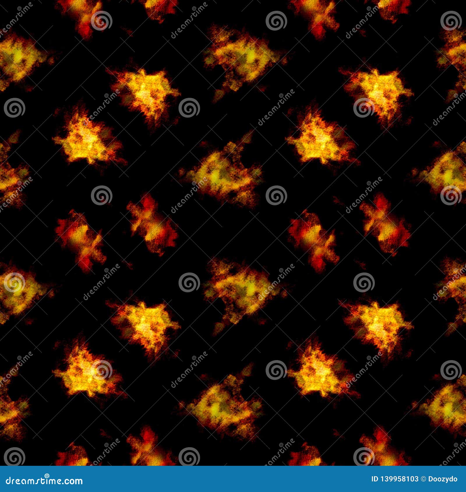 Deep Orange Splashes Pattern. Watercolor Abstract Stock Illustration ...