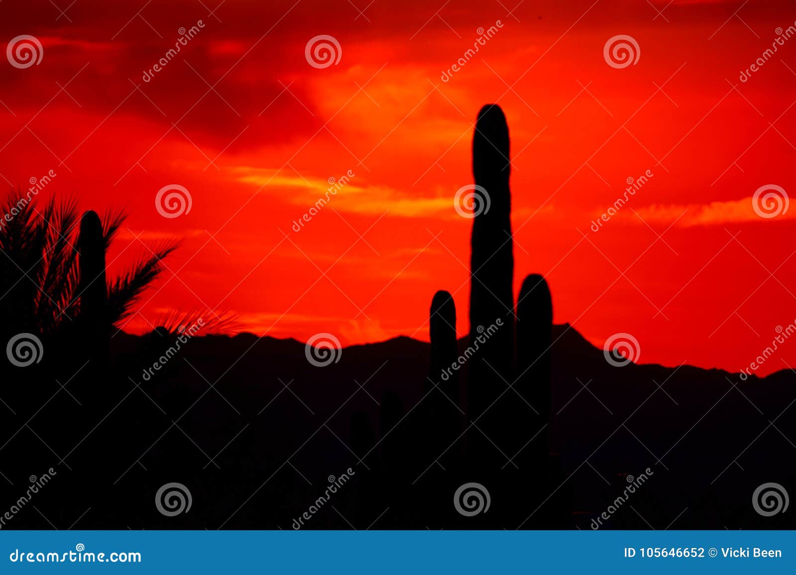 Deep Orange Sun Setting Sky in Apache Junction Stock Photo - Image of ...