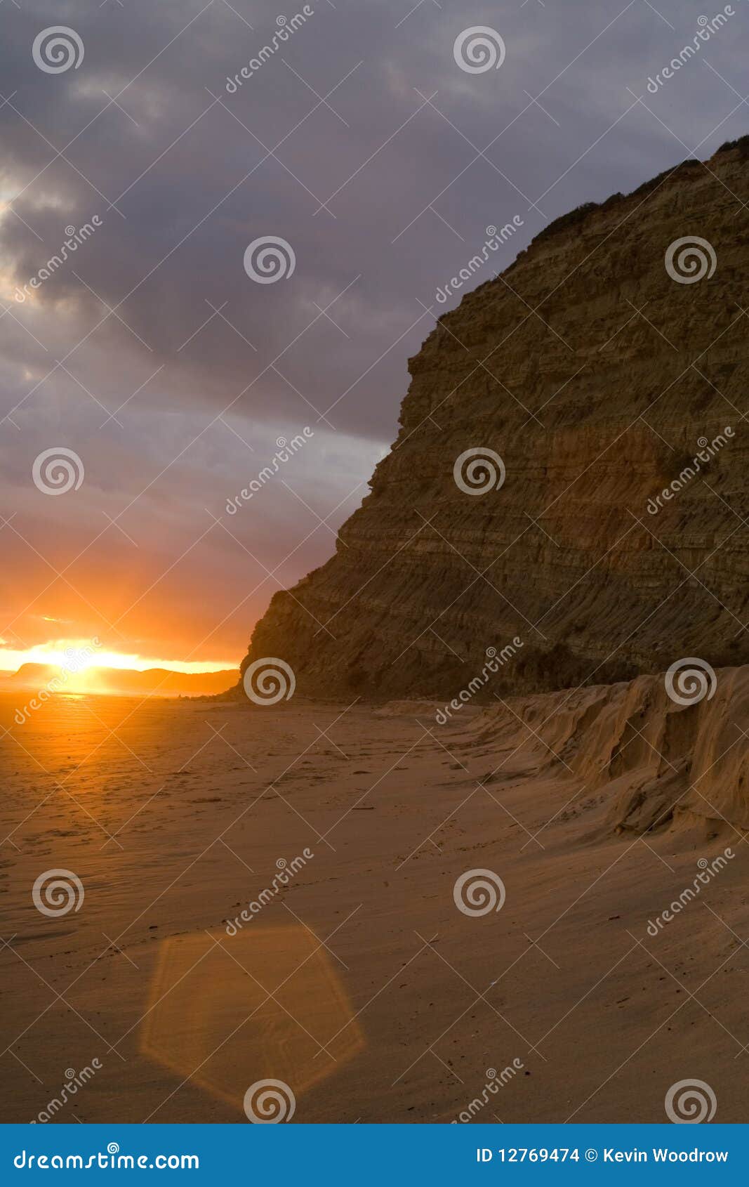 Deep Orange Sunset Along the Coast Stock Photo - Image of dune, dark ...