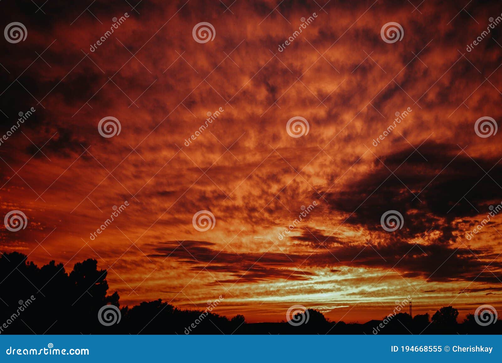 A Deep Orange Sunset in North Texas Stock Image - Image of grass ...
