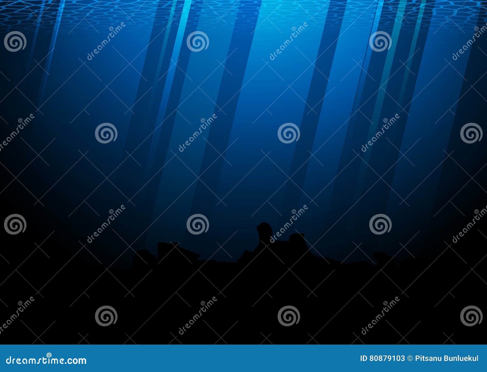 Deep of Pacific Ocean Vector Illustration Stock Vector - Illustration ...