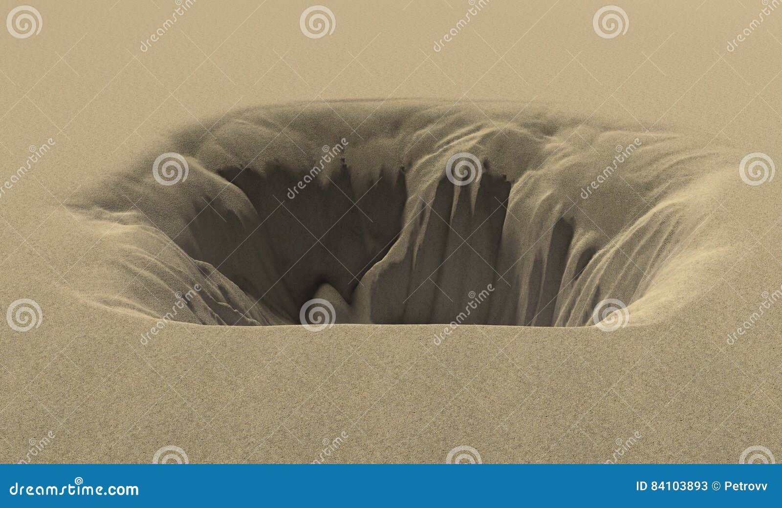 3D Rendering Quicksand Word - Danger Swamp Or Dry Quicksand Concept ...