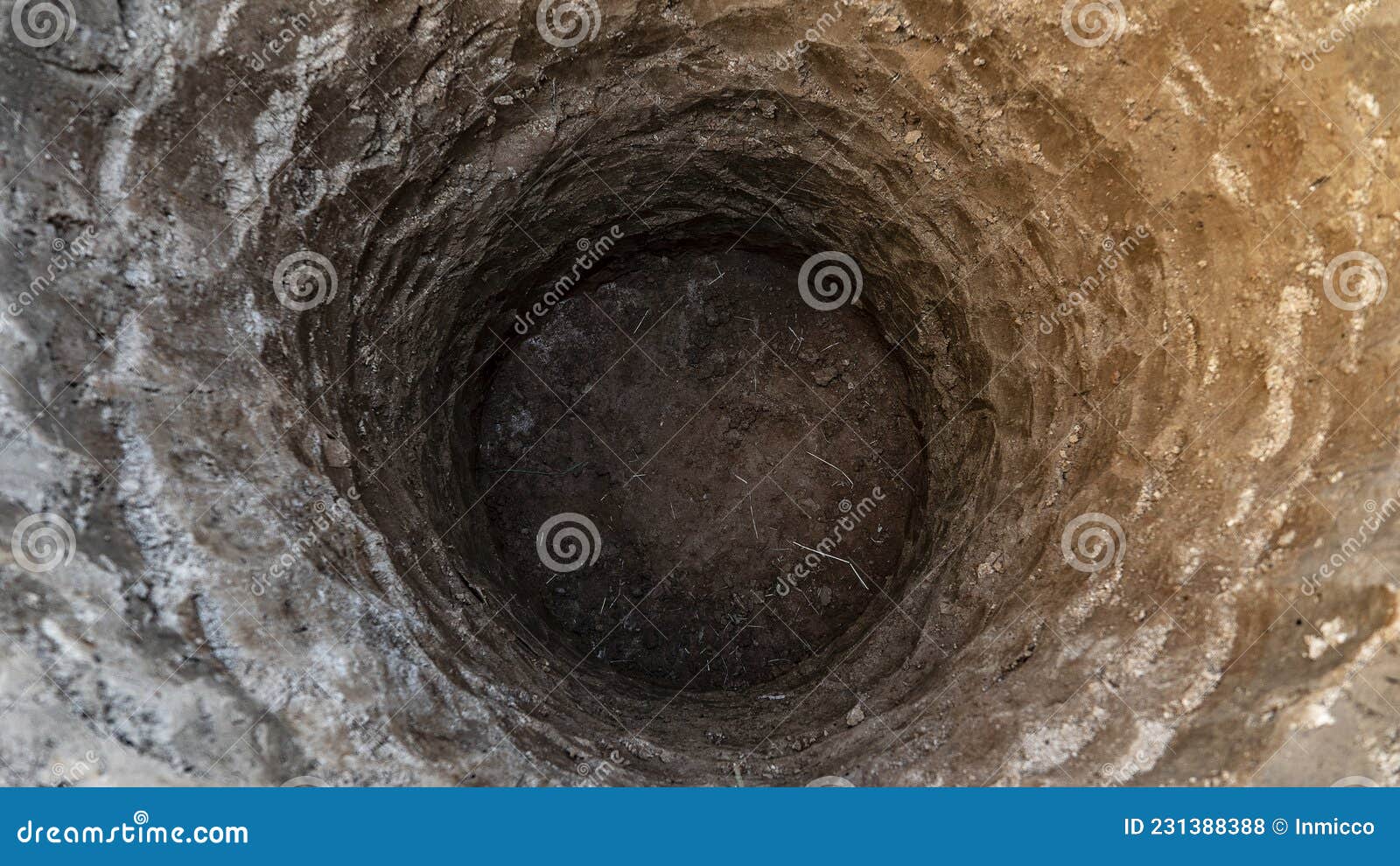 Deep Pit in the Ground. Digging a Hole. Water Well Drilling, Dig a Well ...